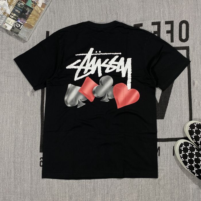 Stussy STUSSY CARD SUITS TEE XLARGE BLACK | Grailed
