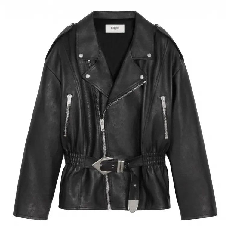 Celine o1w1db10324 Horse Belted Biker Jacket in Black | Grailed