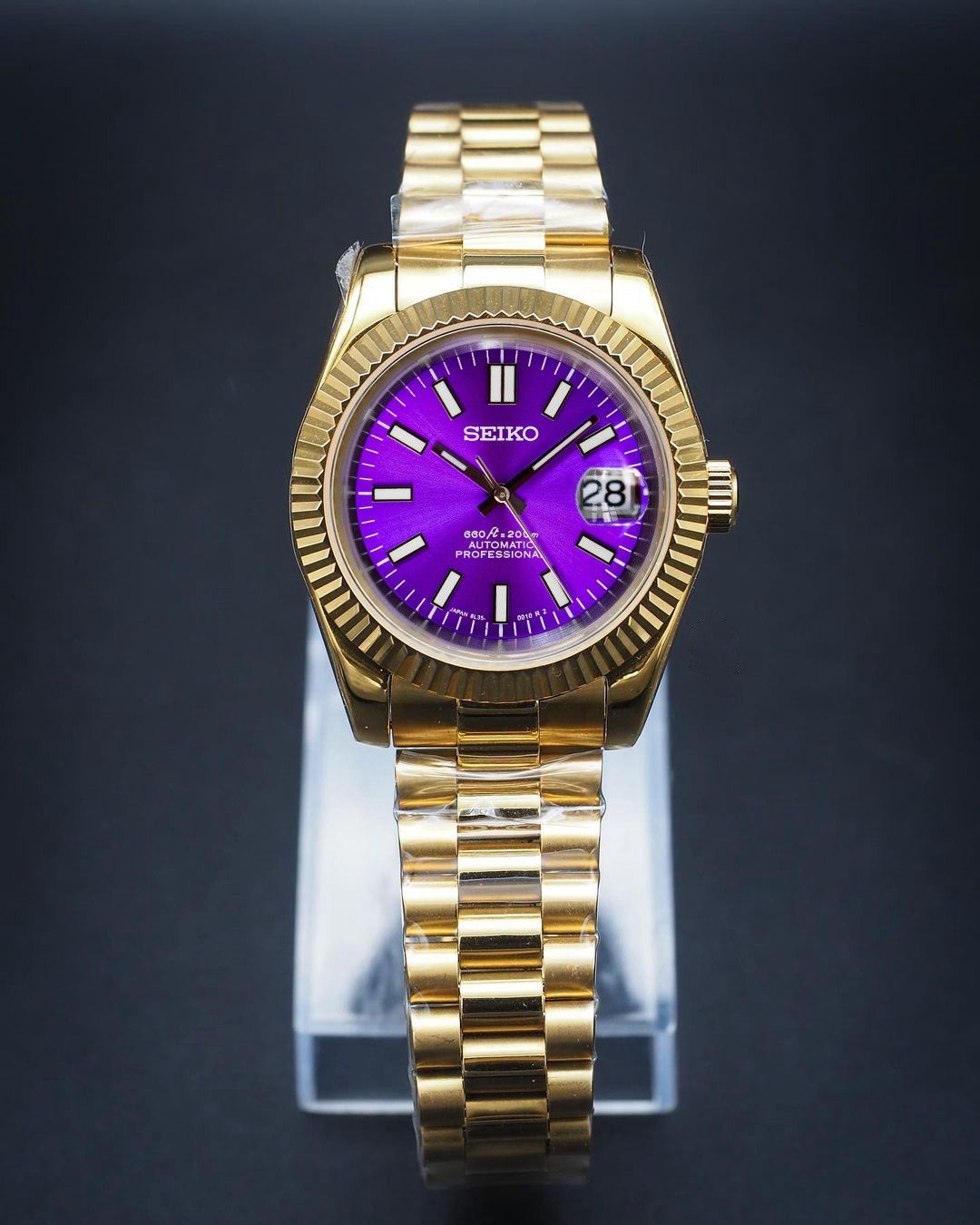 Japanese Brand × Luxury × Seiko Seiko mod datejust custom purple watch ...