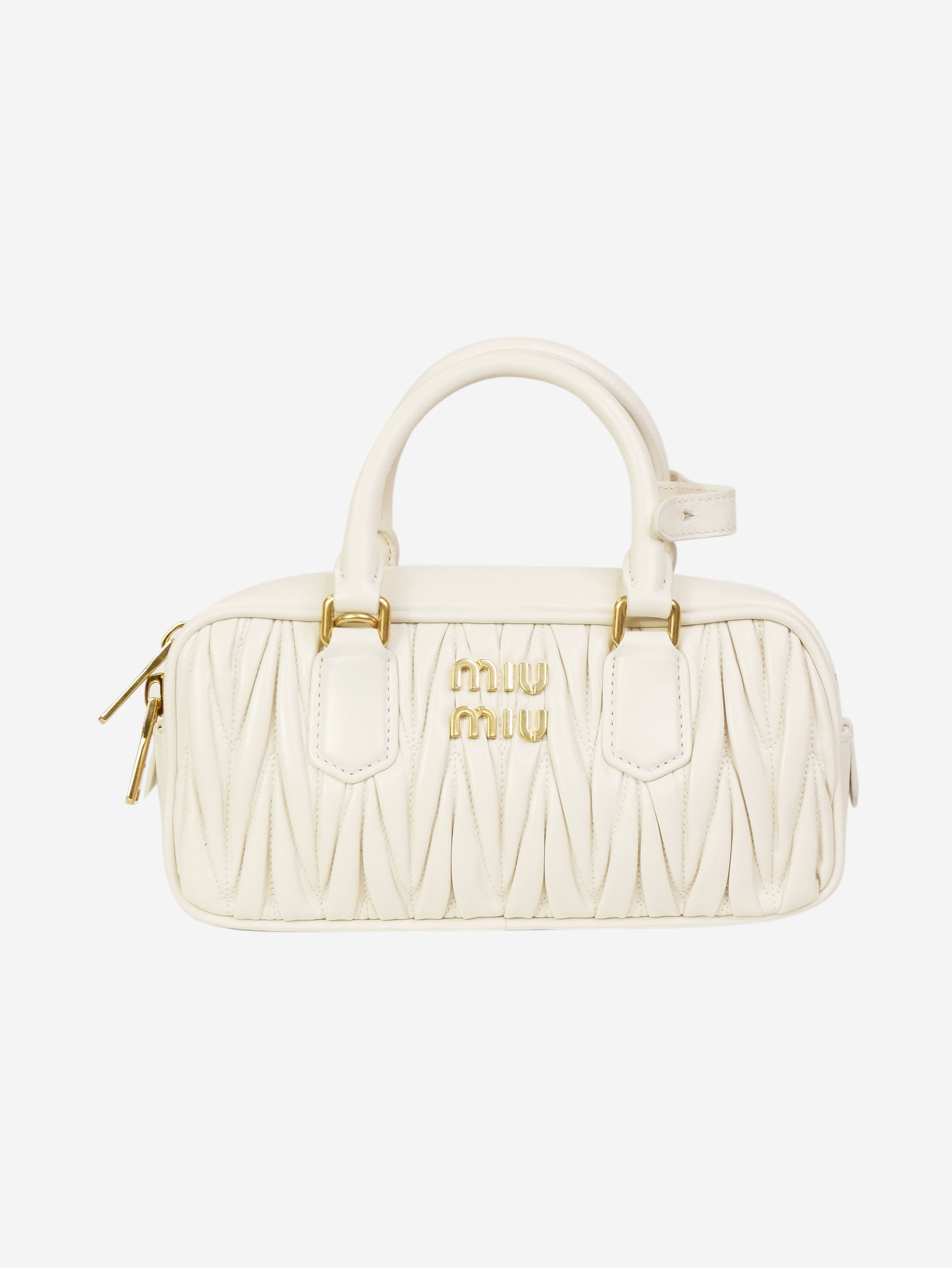 Miu Miu Cream Bauletto Matelasse top handle bag | Grailed Miu Miu Cream Bauletto Matelasse top handle bag | Grailed