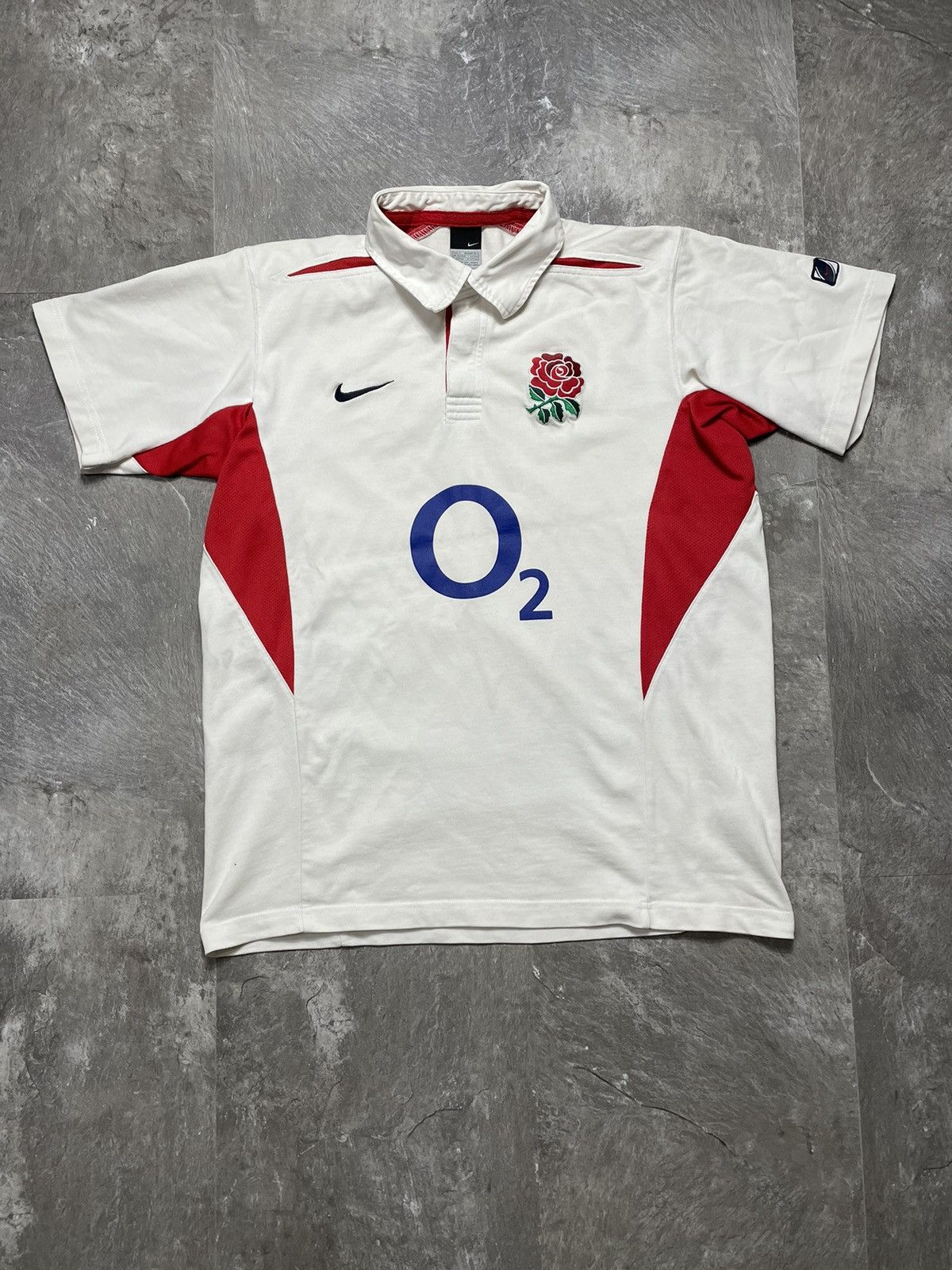 Nike × Vintage Nike Vintage England Rugby 02 White Heavy Cotton Polo ...