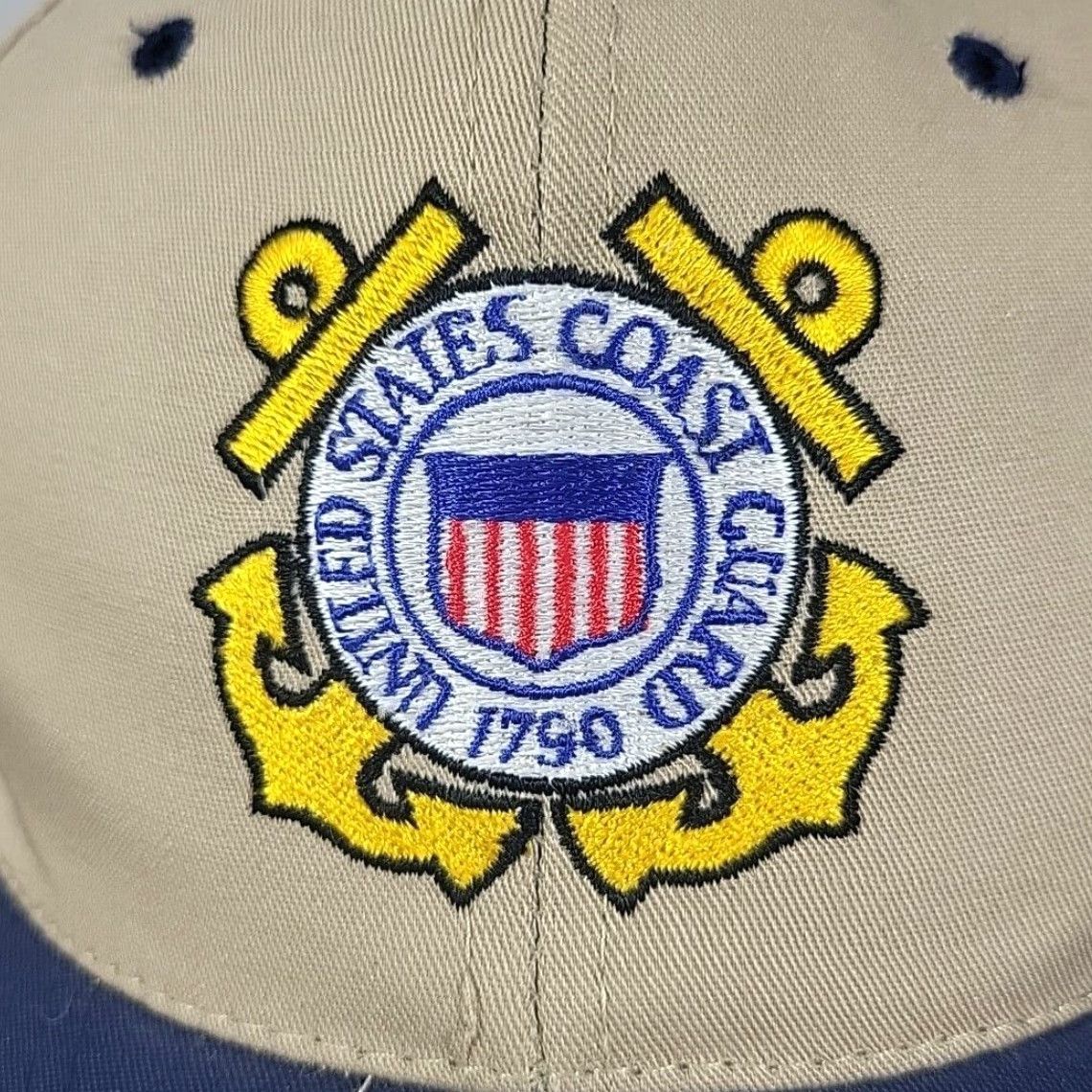 Vintage Authentic Tan Anchor Embroidered Nautical Ball Cap for Men in ...