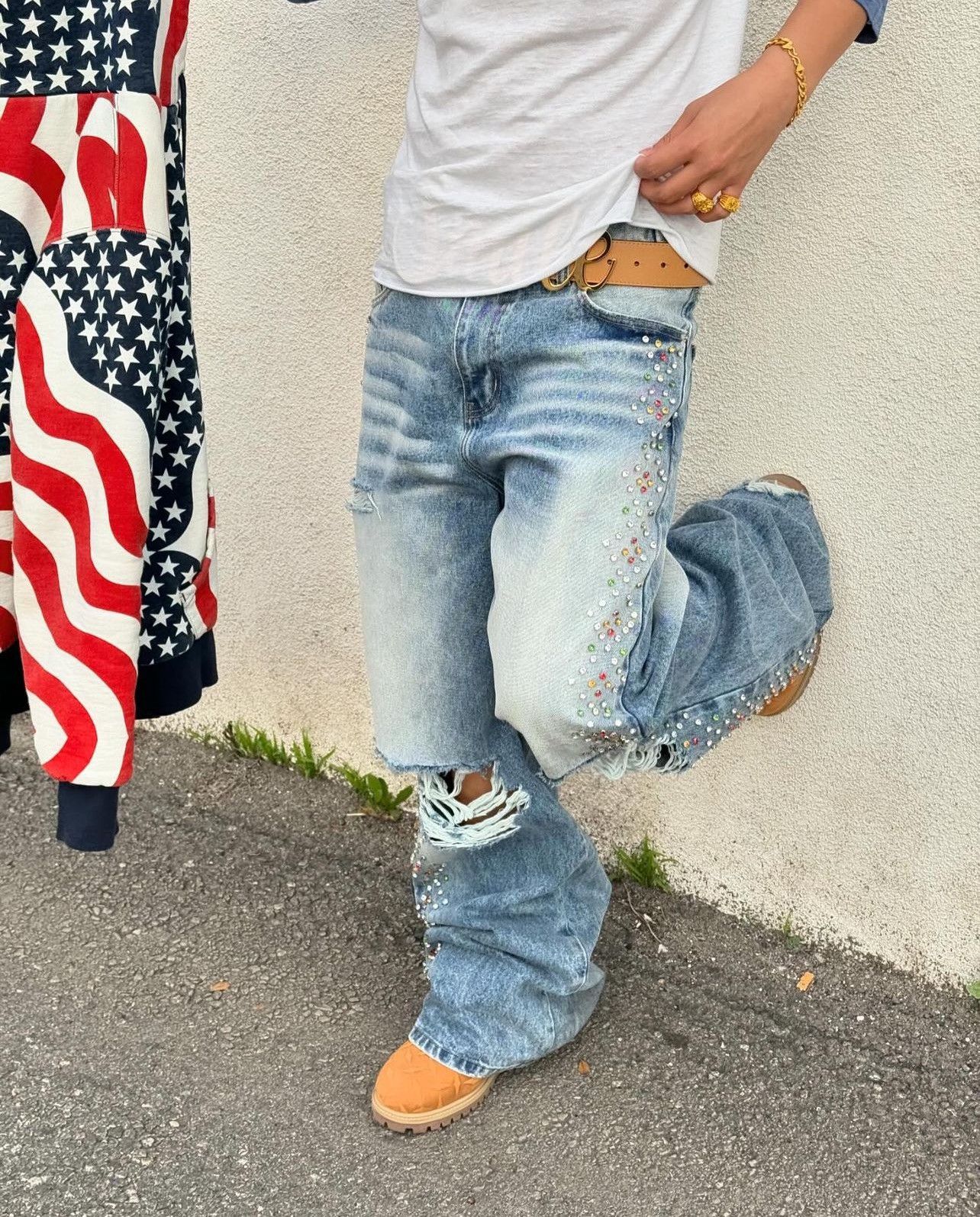 HMDD × Happy Memories Don't Die Crystal Happy memories don’t die Jeans ...