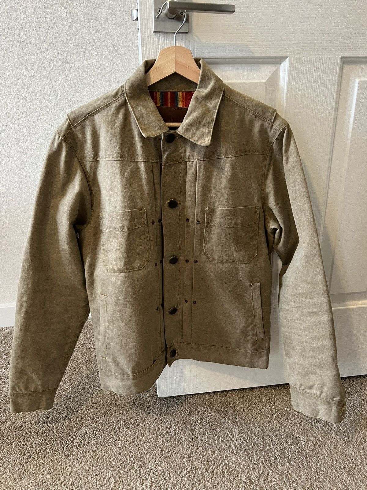 Freenote Cloth Freenote Cloth Riders Jacket Tumbleweed Red Interior ...