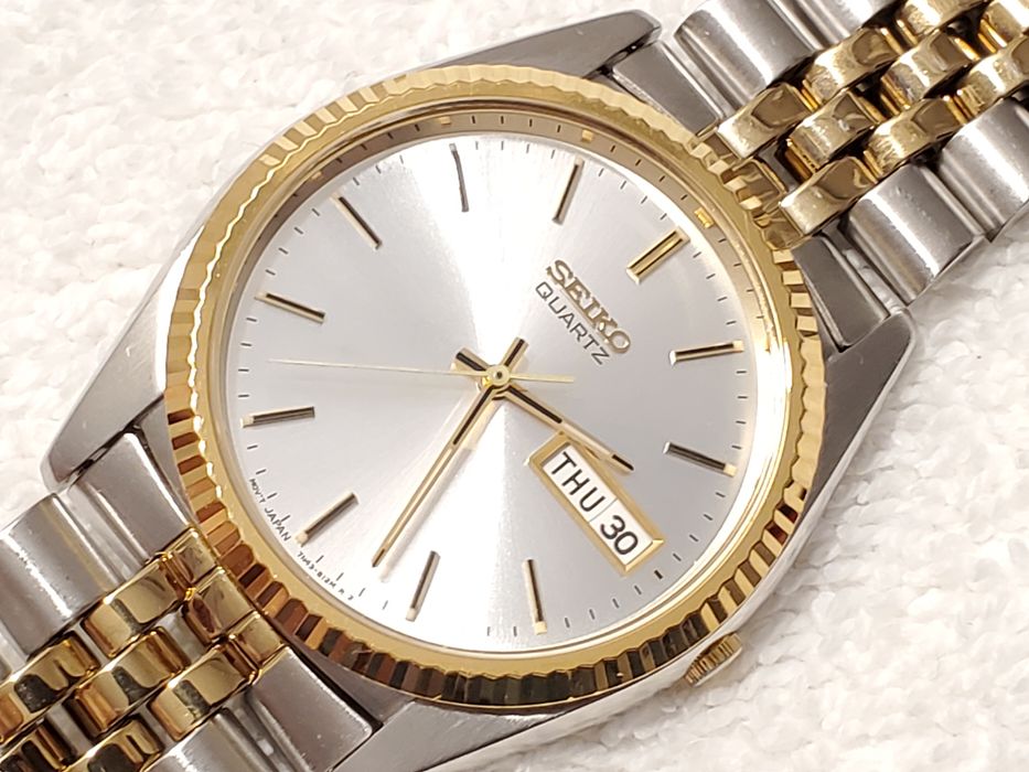 Seiko Vintage Seiko Men's Day Date Quartz Watch Stainless Steel | Grailed
