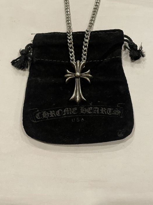 Chrome Hearts Chrome Hearts Large Cross Pendant Cuban Link Chain ...