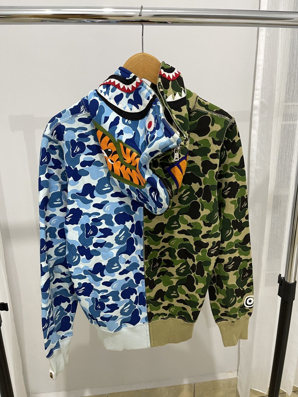 Bape ABC Camo Half Shark Full Zip Hoodie | Grailed
