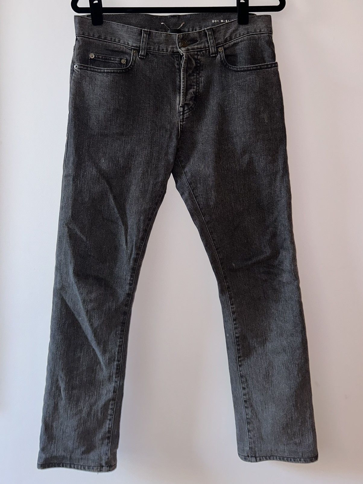 Designer × Saint Laurent Paris Saint Laurent - grey washed denim jeans ...