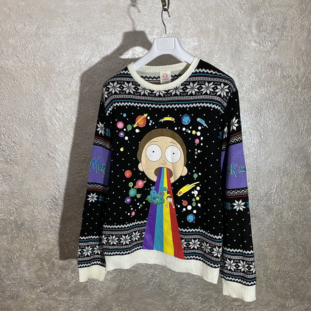 Cartoon Network × Streetwear × Vintage Rick & Morty Crazy Knit Sweater ...