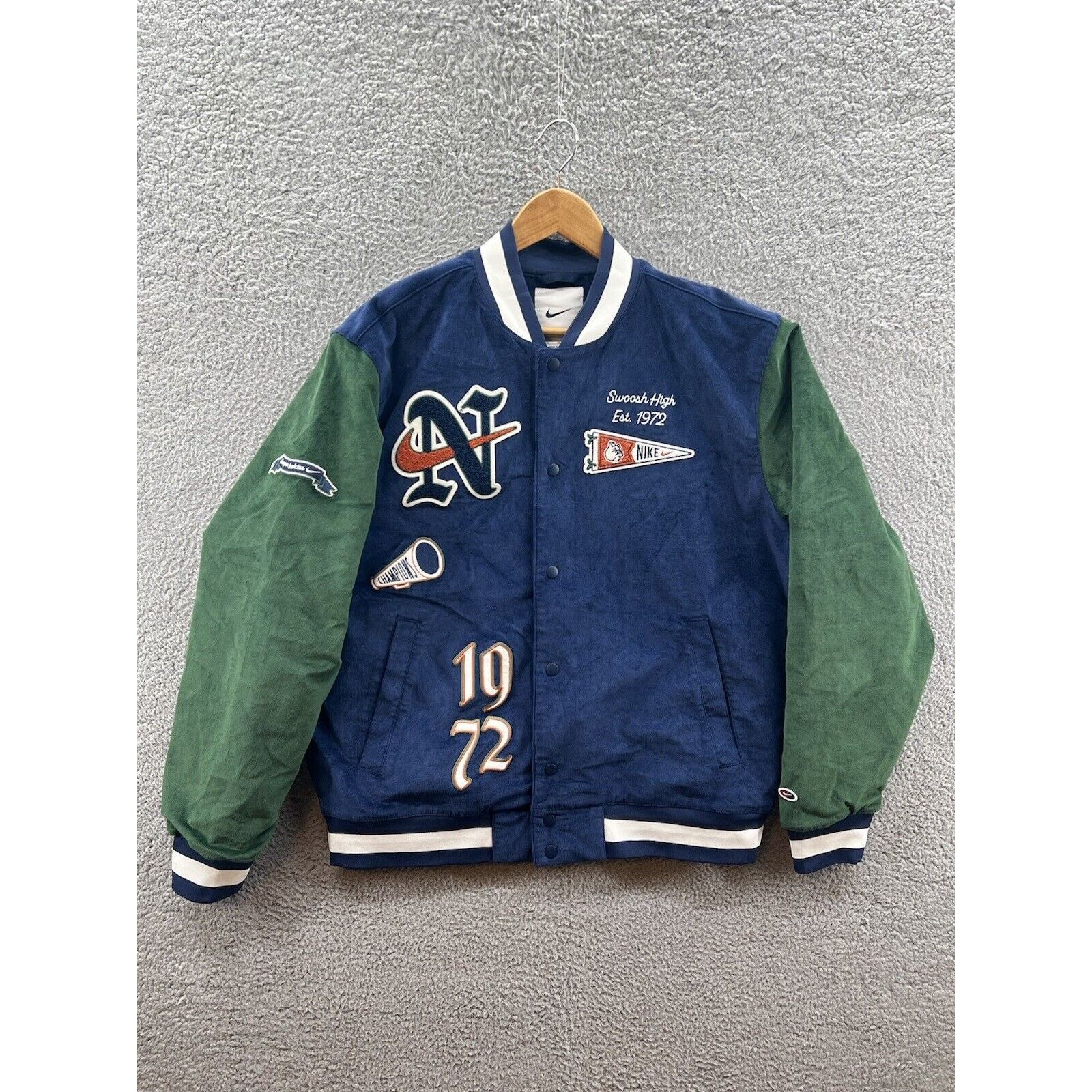 Nike Nike Corduroy Varsity Bomber Jacket 1972 Swoosh Letterman | Grailed