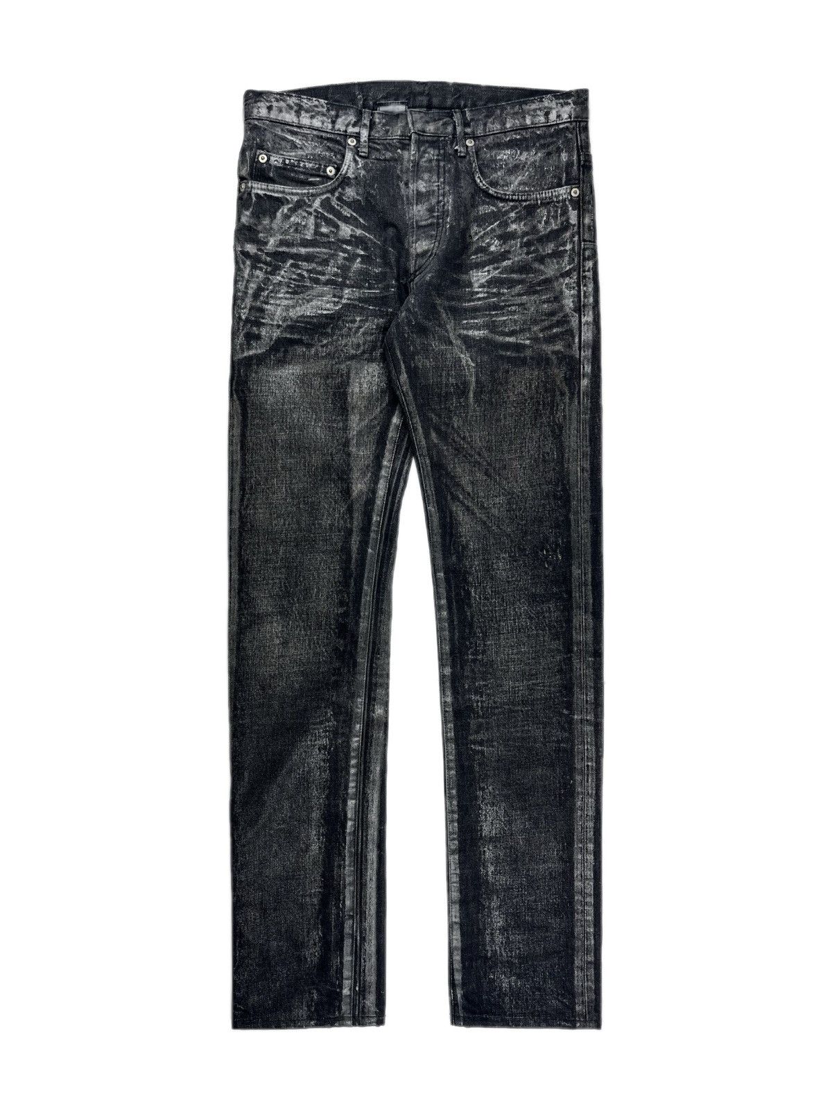 Dior × Hedi Slimane AW05 Dior Homme Luster Waxed Clawmark Denim Black ...