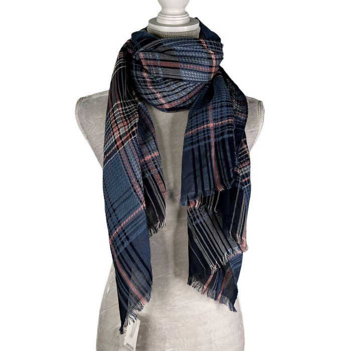 Loft Ann Taylor LOFT The Long Scarf Blue Pink Cotton New | Grailed