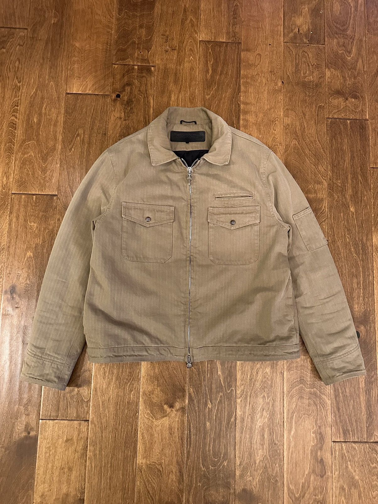 Chrome Hearts Chrome Hearts KB24 Olive Japanese Herringbone Jacket ...