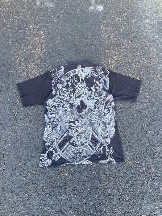 Affliction Crazy Faded Y2K Opium Style All Over Print Skater T-Shirt ...