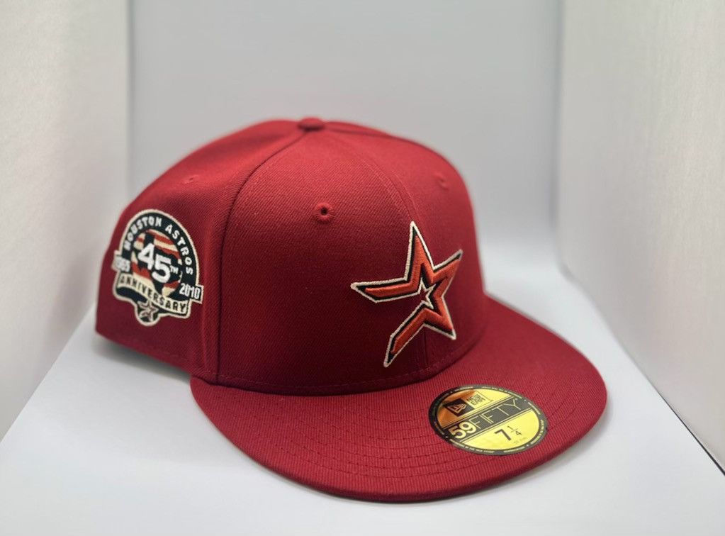 New Era Size 7 1/4 Houston Astros 45th Anniversary Red Brick 59Fifty ...