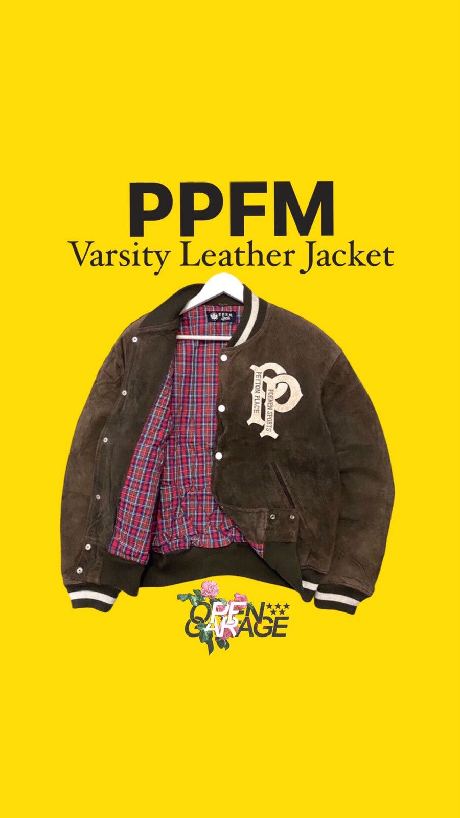 Archival Clothing × Leather Jacket × PPFM Varsity Jacket Letterman PPFM ...