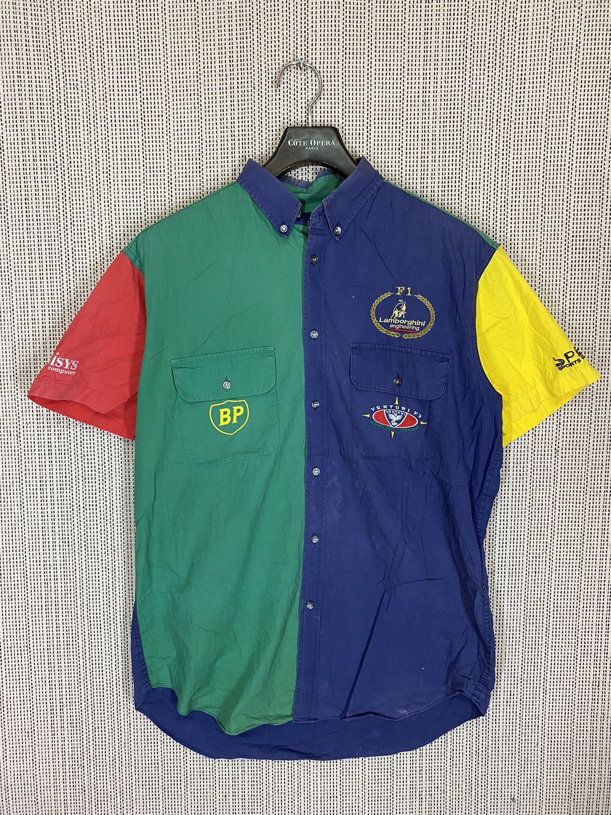 Lamborghini ‼️VINTAGE F1 VENTURI LAMBORGHINI ENGINEERING SHIRT BUTTON ...