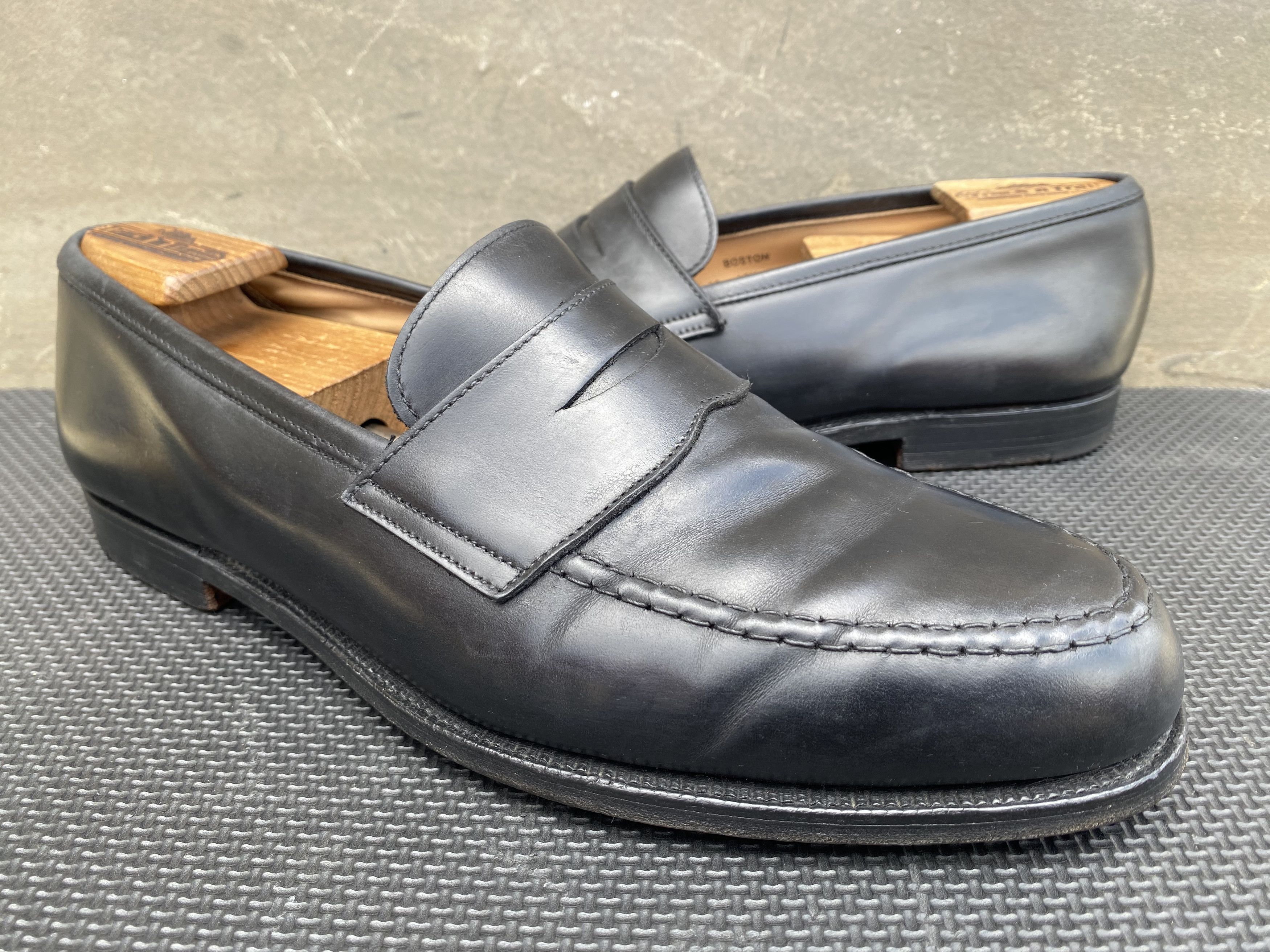 Crockett & Jones CROCKETT & JONES Boston Black Calf Leather Penny ...