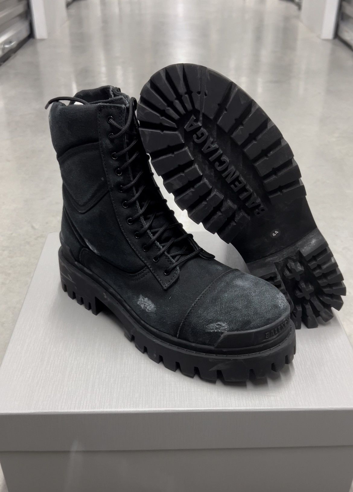 Balenciaga Balenciaga distress strike boot | Grailed