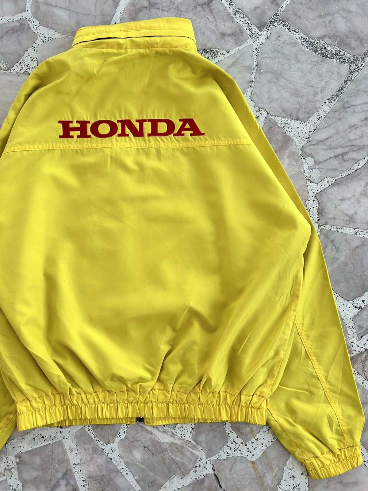 Vintage Honda Pullover Jacket Foldable Hoodie Yellow | Grailed