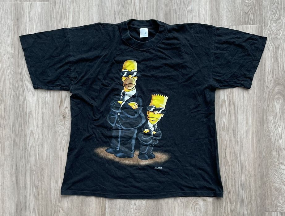 Vintage 2000 Homer and Bart Simpson FBI Agents t-shirt | Grailed