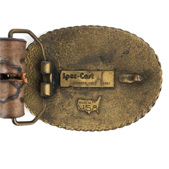 Vintage 80s Spec Cast Bob buckle & tooled leather belt 1980s vintage ...