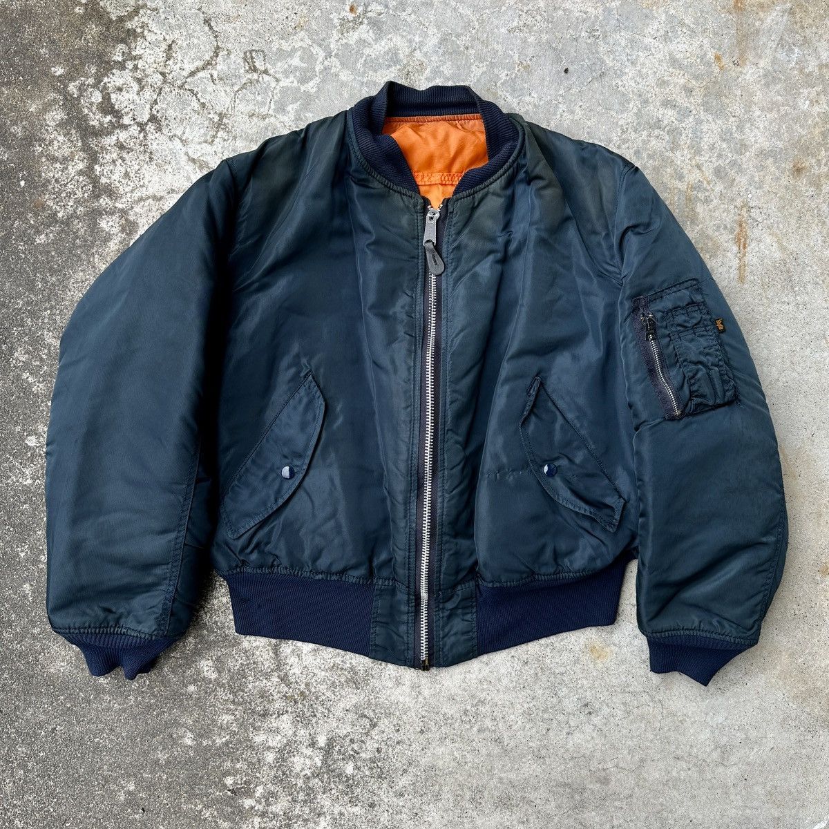 Alpha Industries × Vintage Reversible 90s MA-1 Bomber jkt US army navy military usa | Grailed