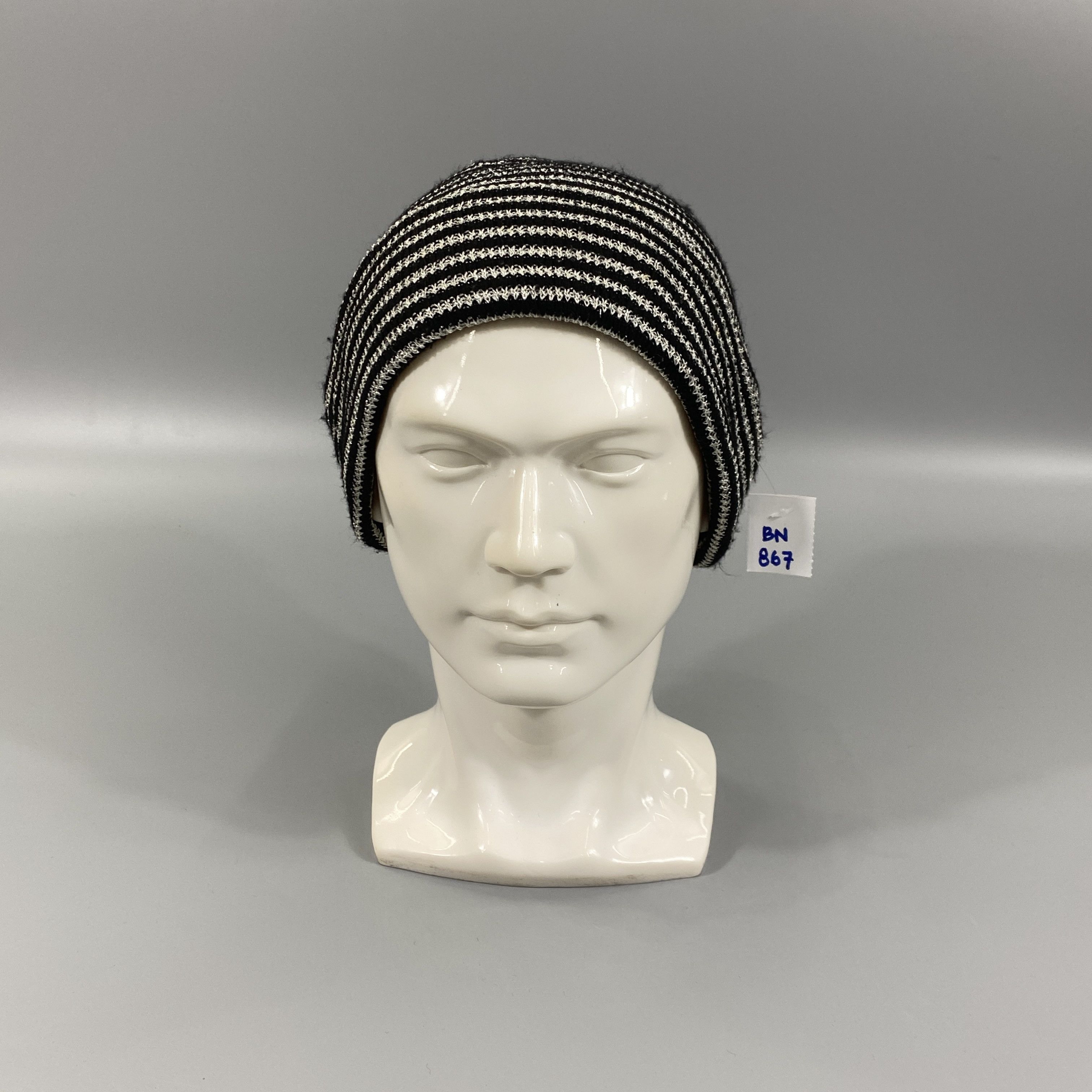 Japanese Brand × Streetwear × Vintage Black And White Stripe Snow Cap ...