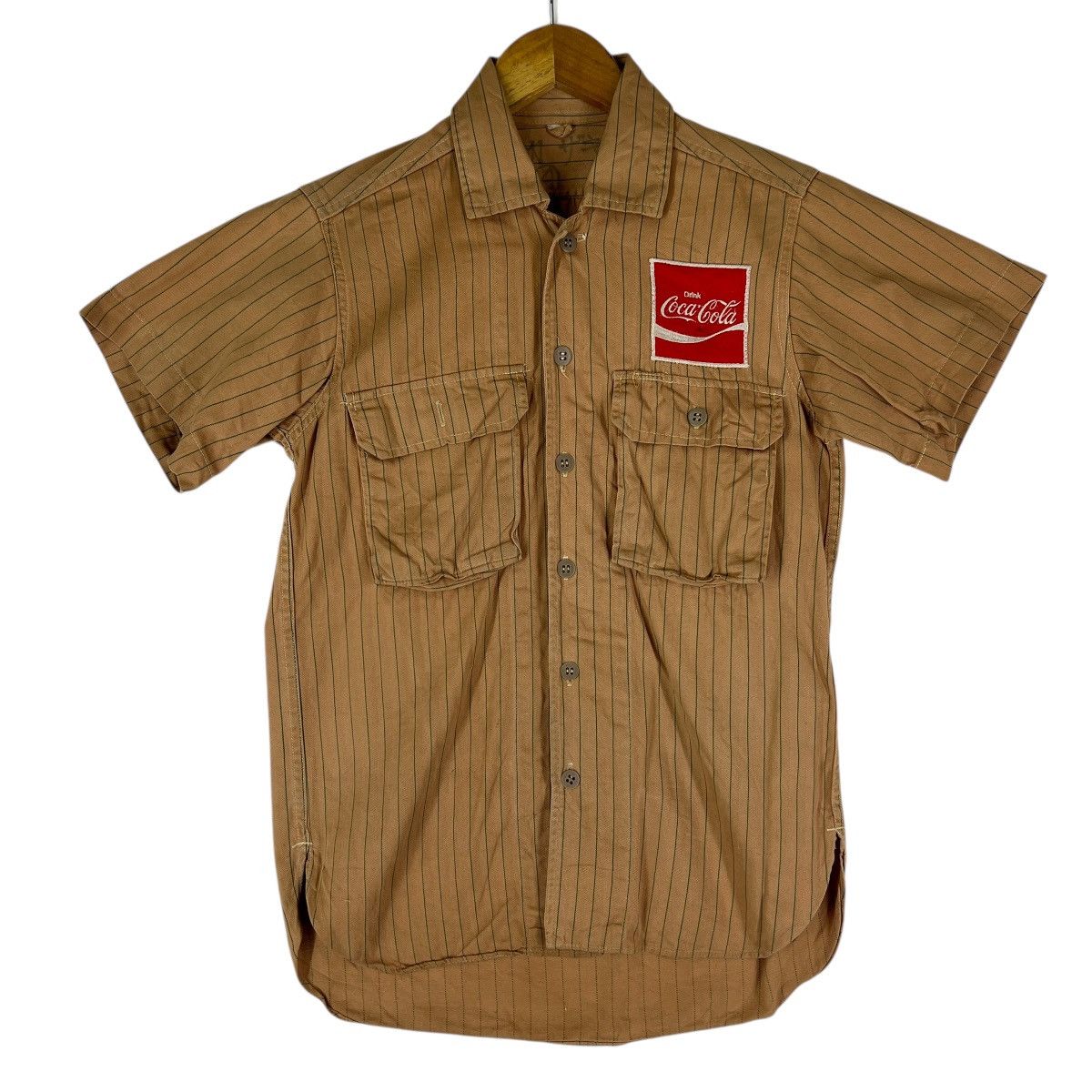 Coca Cola 70s Coca Cola Japan Taiwa Pin Stripe Hbt Work Shirt | Grailed