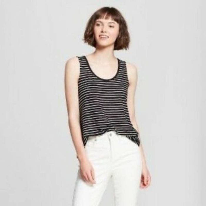 Target Basics A New Day | Striped Black and White Tank Top | Large ...