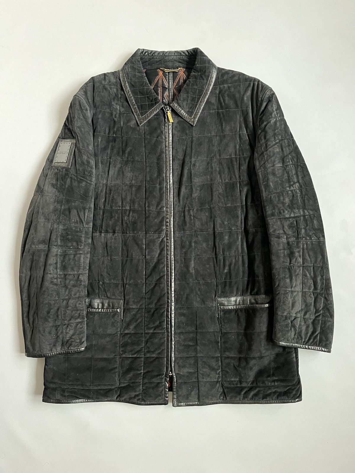 Luxury × Very Rare × Zilli Zilli Fox Men Black Suede Silk Lined Quilted ...