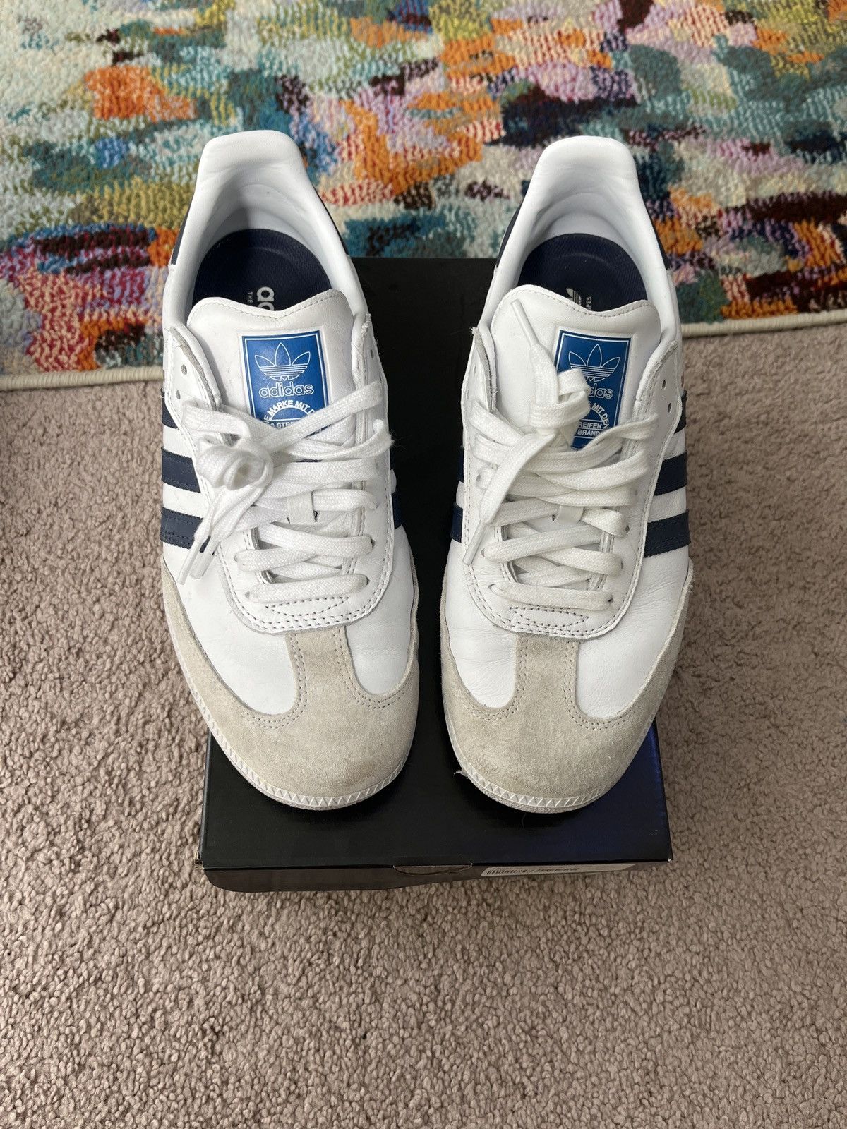 Adidas Samba ADV White/Navy/Cream | Grailed