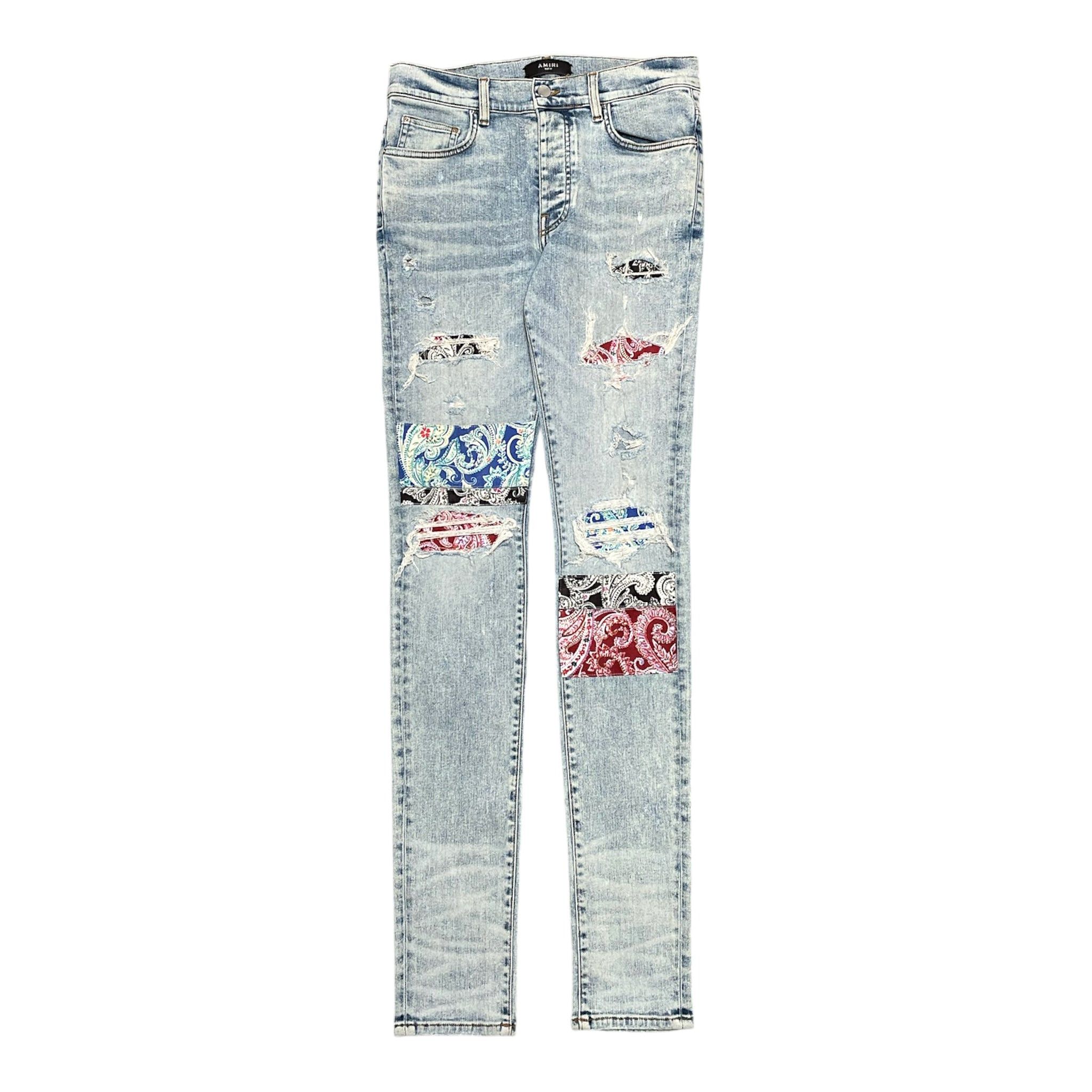 Amiri Amiri Pajama Art Patch Jeans Light Vintage Indigo | Grailed