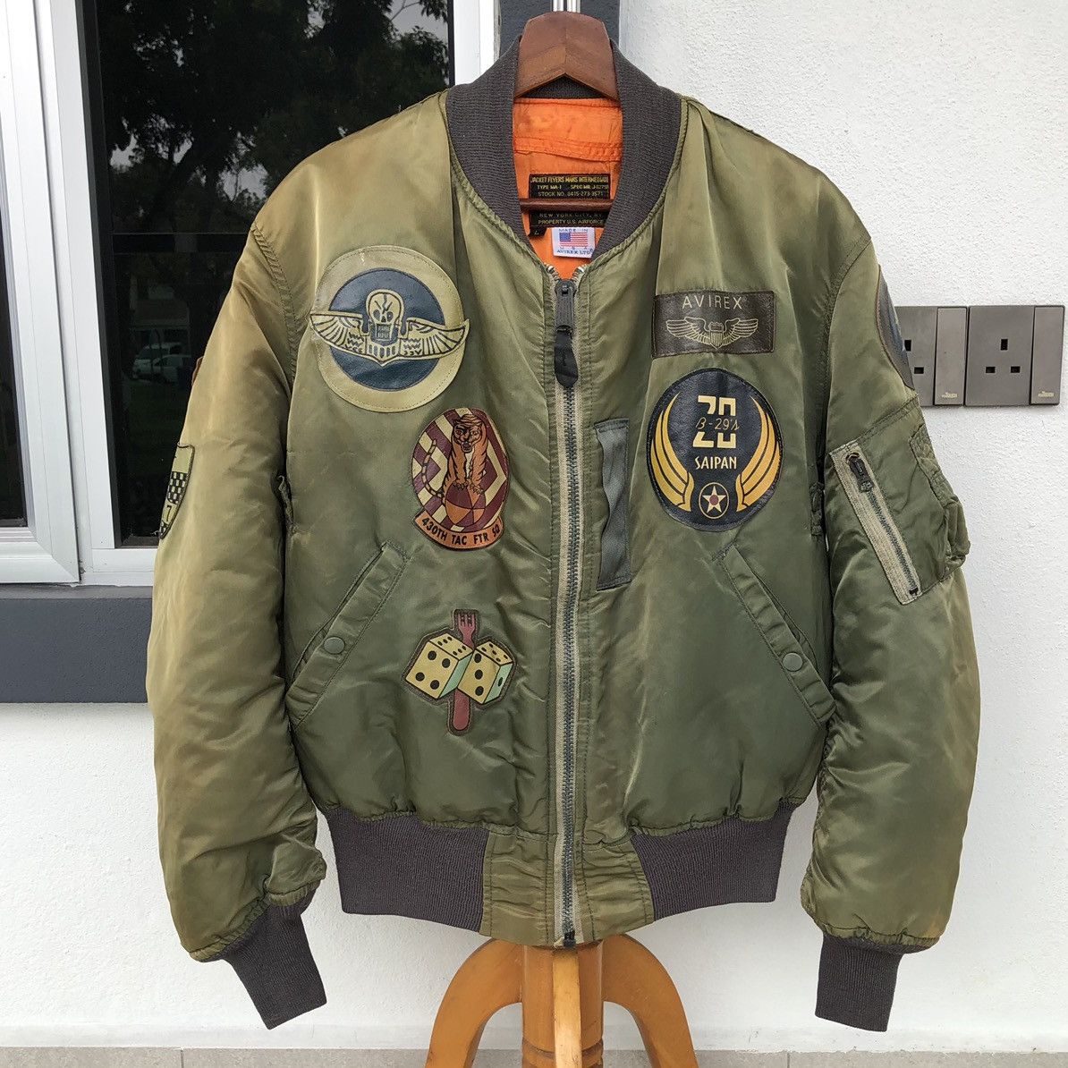 Vintage Vintage USAF MA-1 Flight Patches by Avirex Sun Faded Jacket ...
