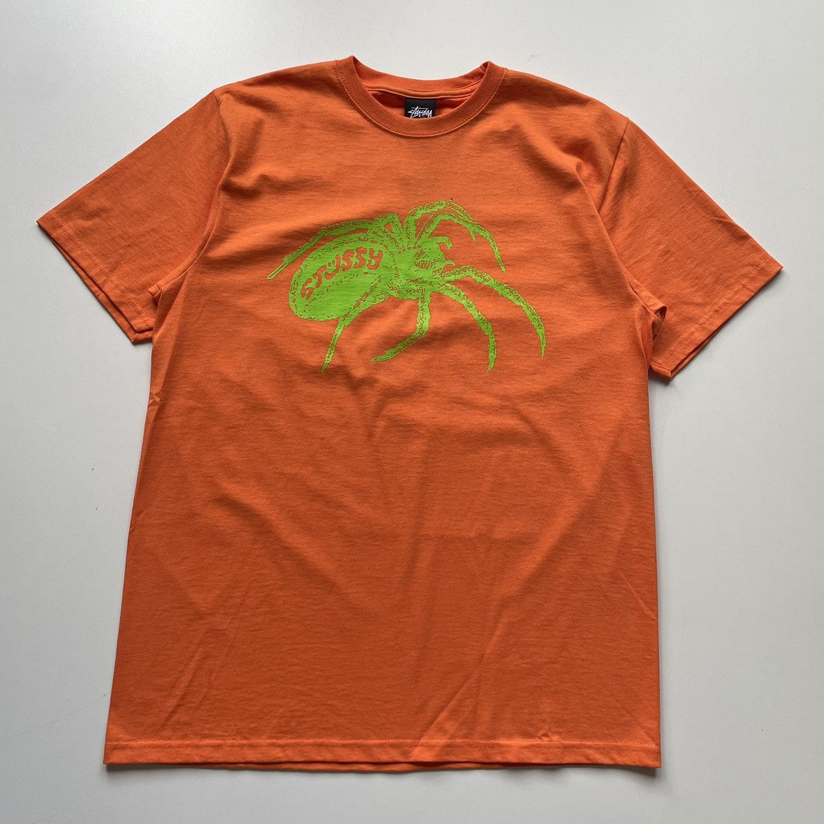 Stussy Stussy Spider Widow Graphic T Shirt Medium Orange NWT Rare | Grailed