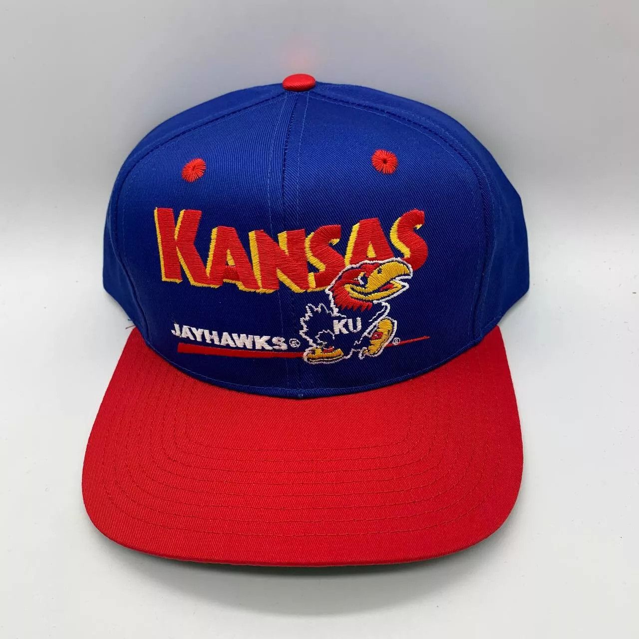 NCAA × Vintage Vintage Kansas KU Jayhawks NCAA Hat Snapback Cap New Men ...