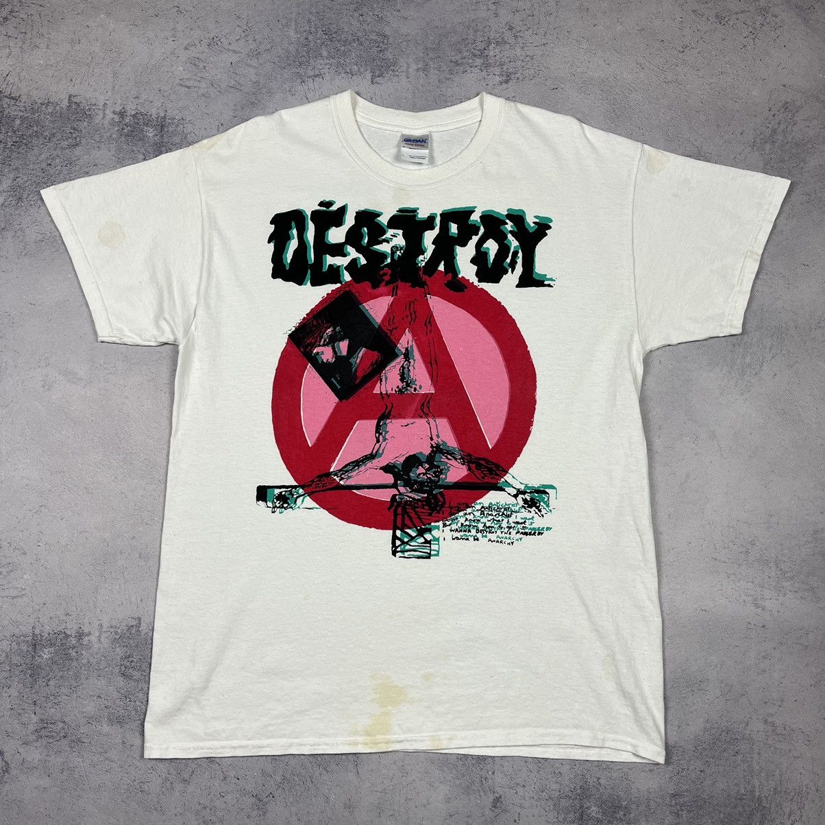 The Anarchy × Vintage Vintage Punk destroy heavy cotton tee 90’s | Grailed