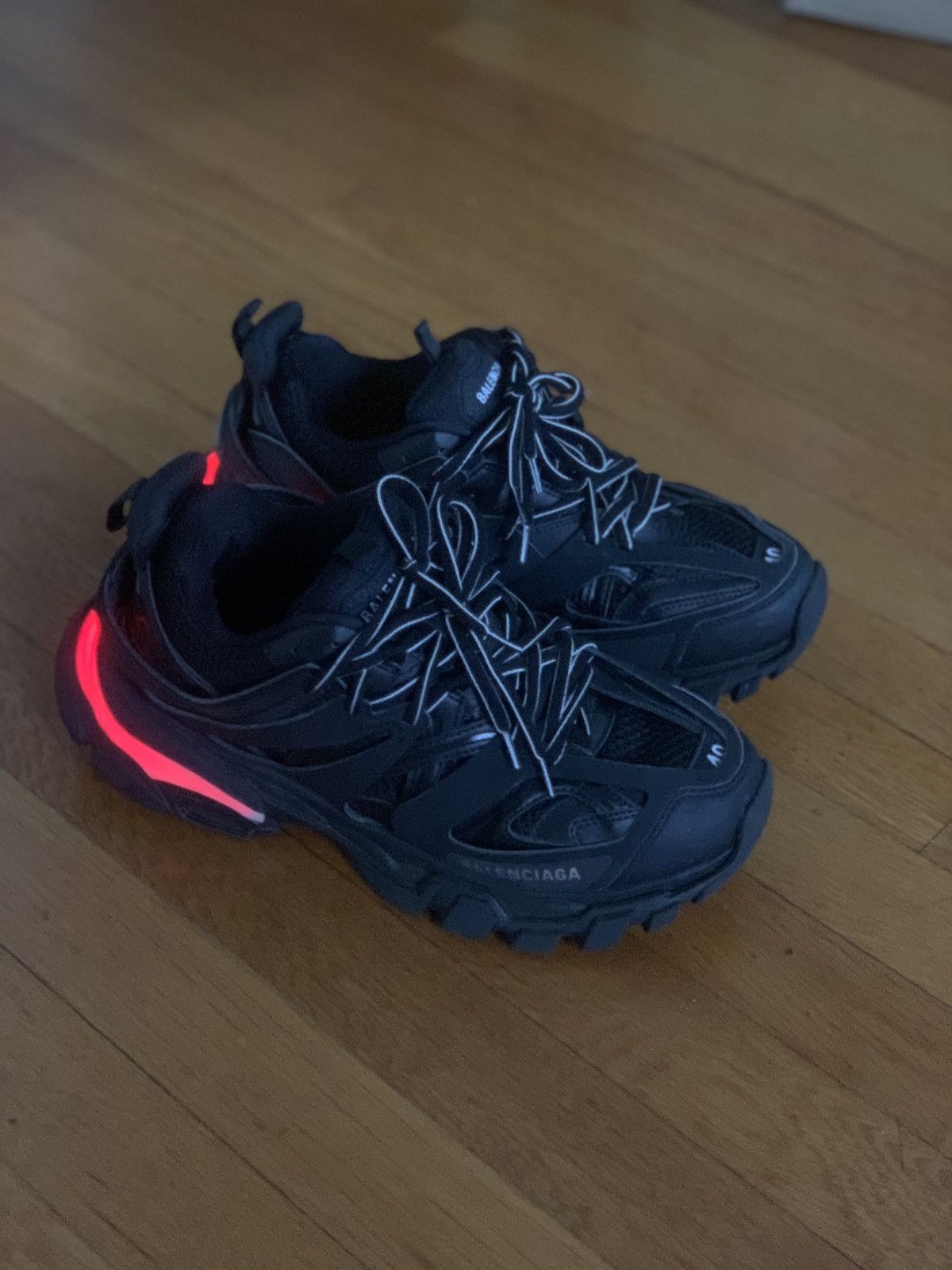 Balenciaga Black LED Light Up Track Sneakers | Grailed