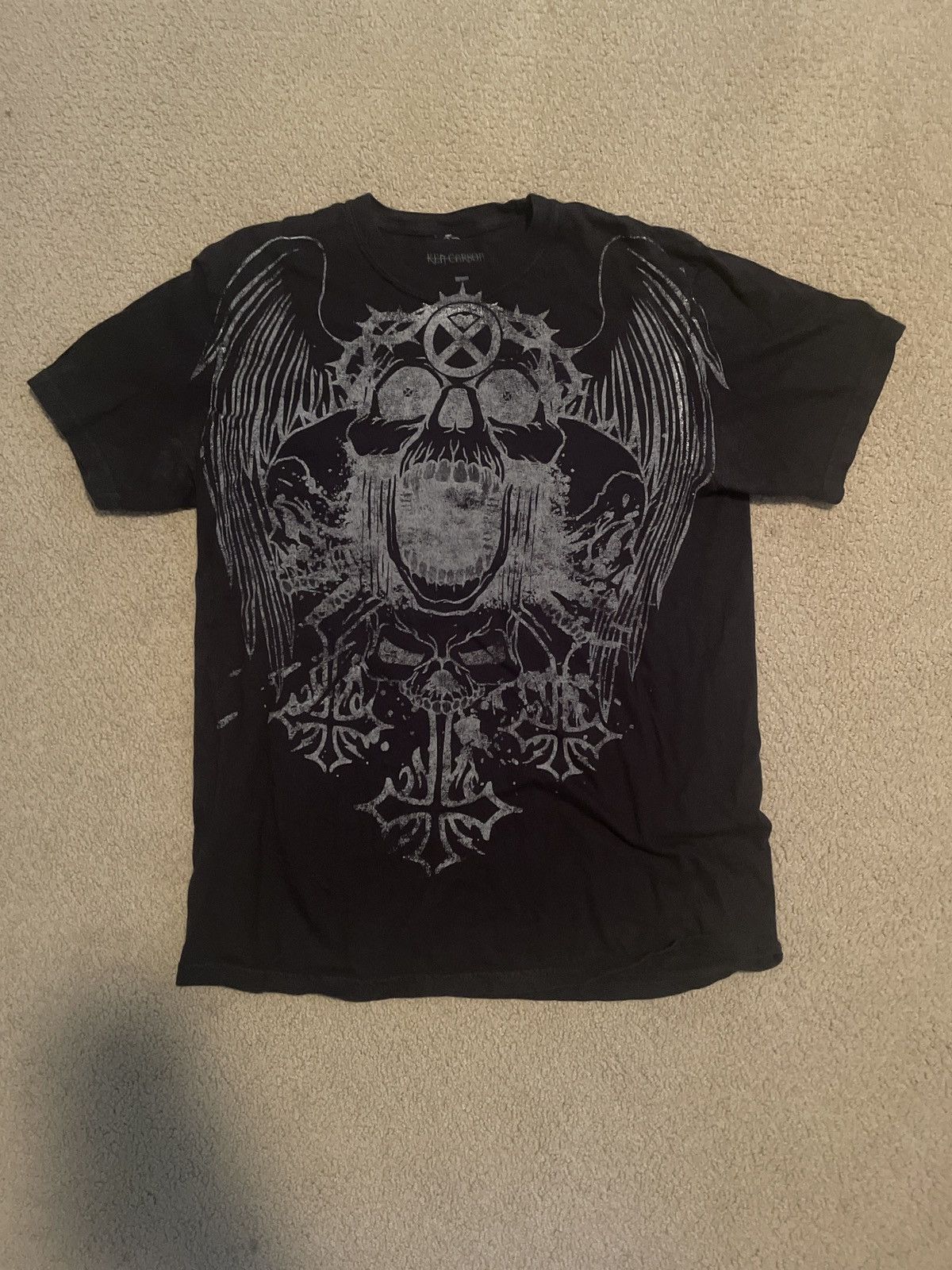 Ken Carson × Playboi Carti Ken Carson XSIDEDOWN Skull Merch Tee | Grailed