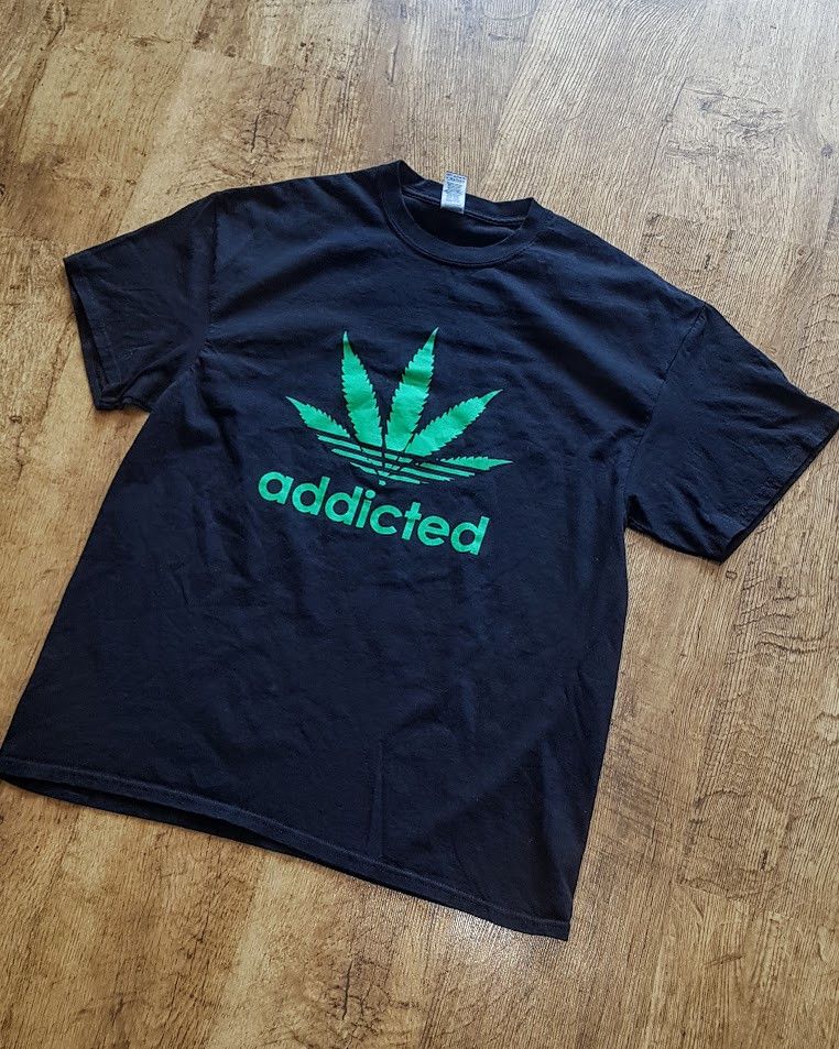 Adidas × Humor × Vintage Sick Adidas "Weed" Parody Shirt | Grailed