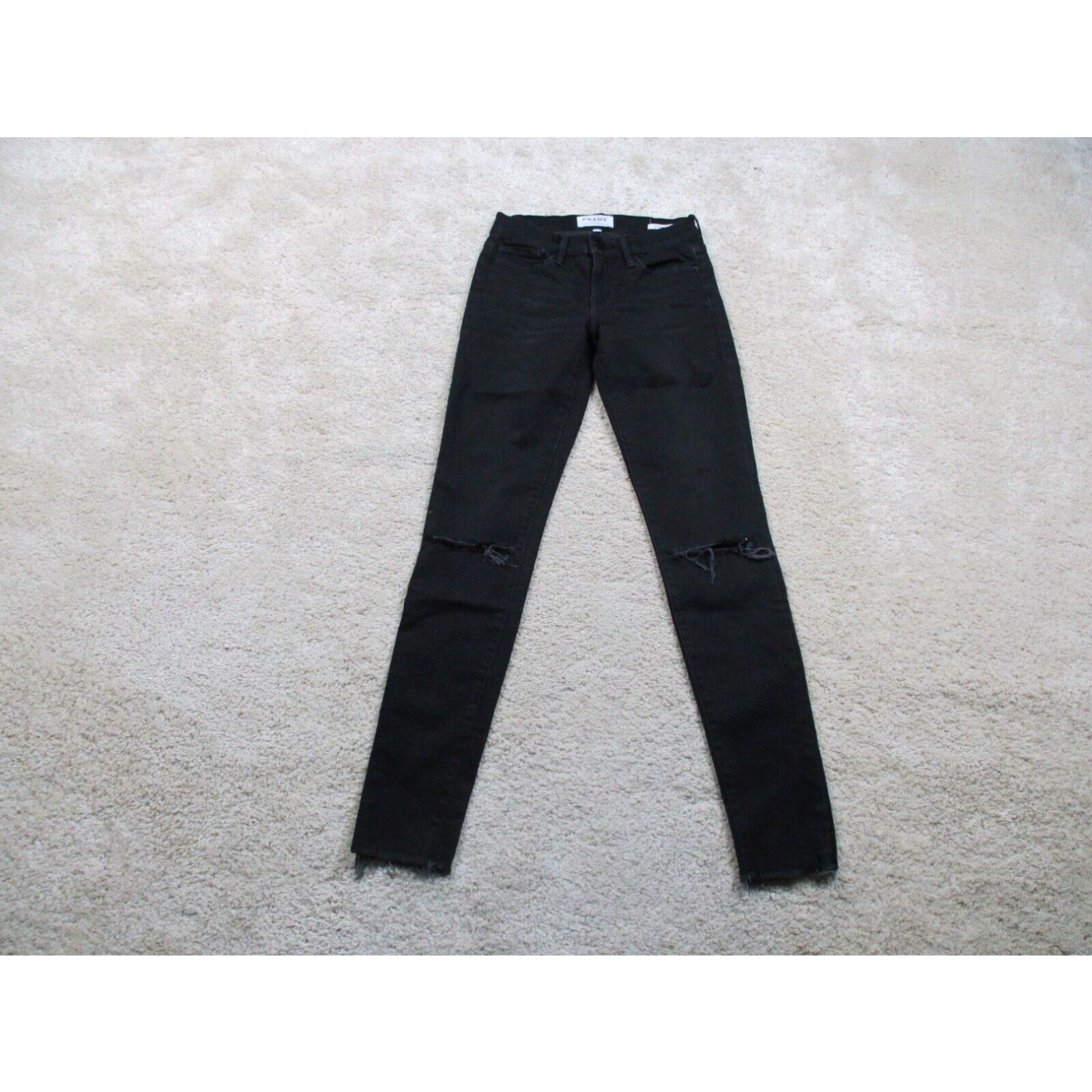 Frame FRAME Jeans Womens 24 Black Le Skinny De Jeanne Denim Cotton ...