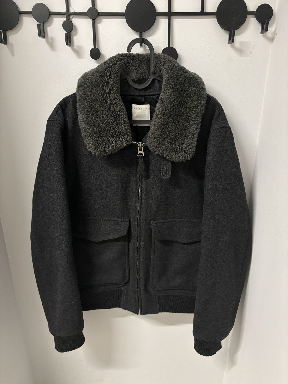 Sandro Sandro Paris wool zipped bomber jacket high quality | Grailed