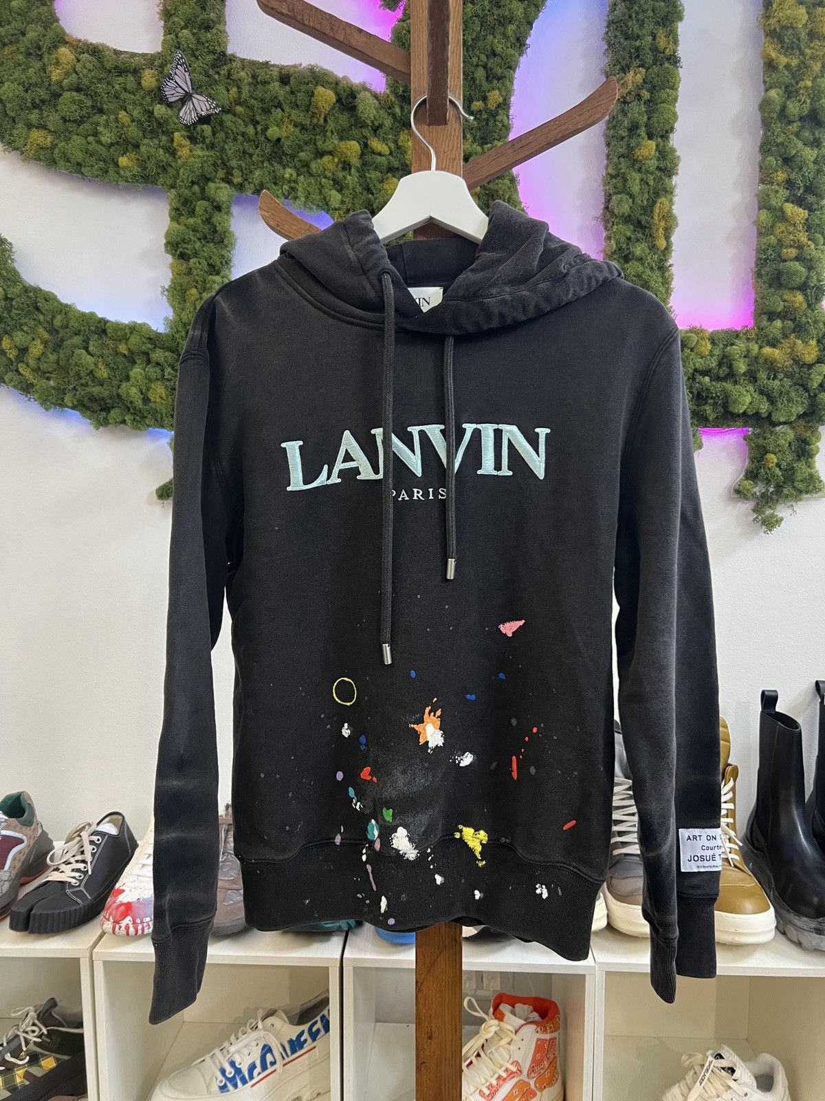 Lanvin Gallery Dept X Lanvin Logo Paint Splatter Hoodie | Grailed