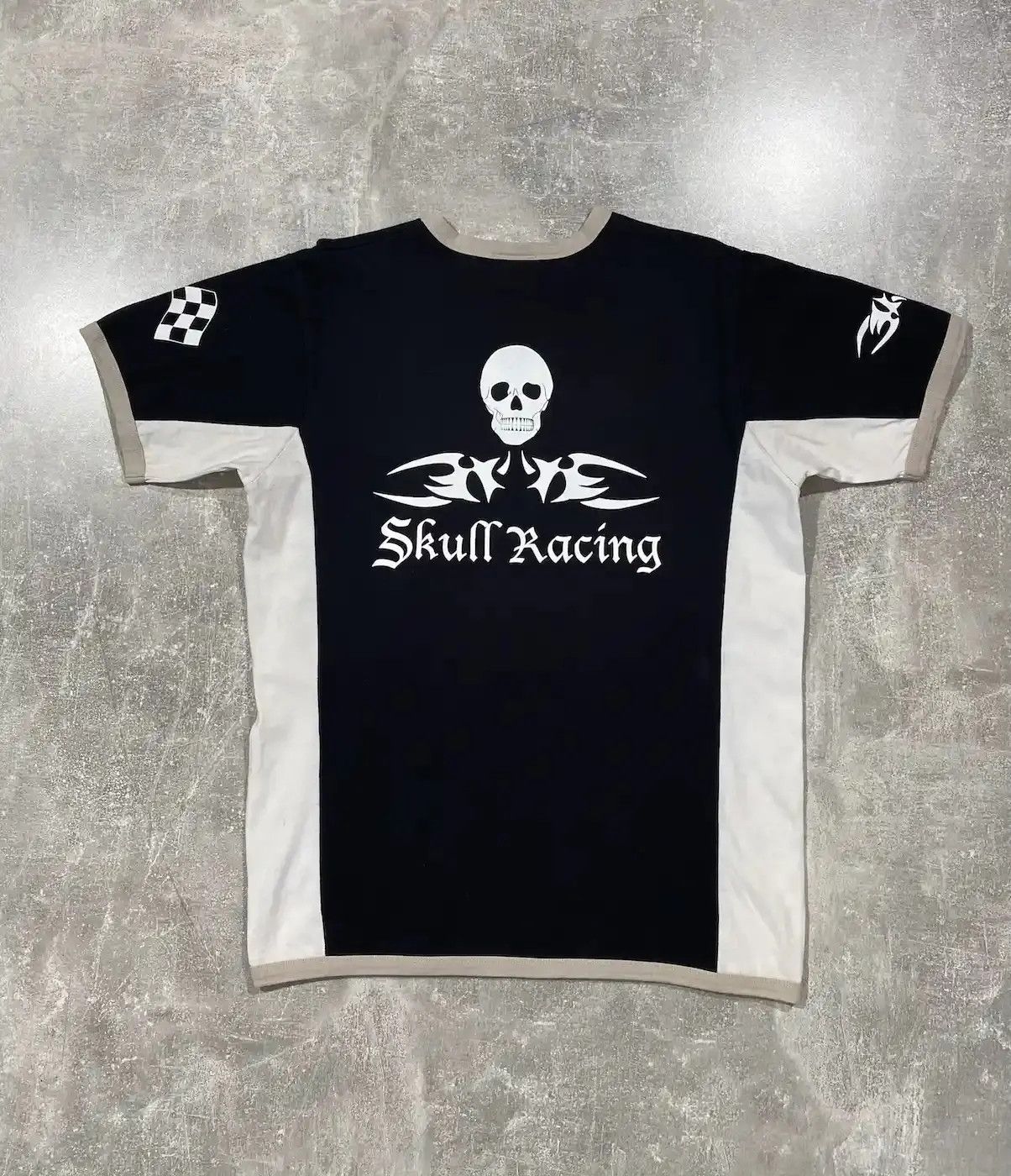 Vintage Vintage Y2K Racing Skull Logo T-shirt | Grailed
