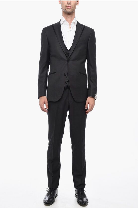 Corneliani 3 Piece CERIMONIA ACADEMY Suit with Satin Details | Grailed