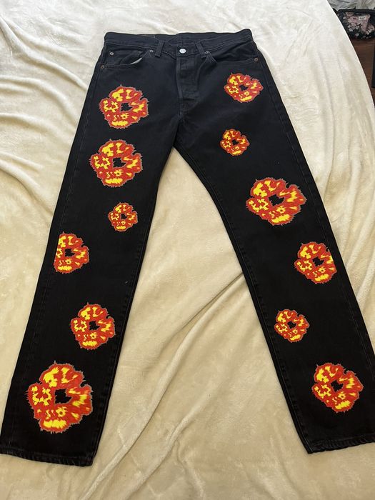 DENIM TEARS Denim Tear Black Offset Jeans | Grailed