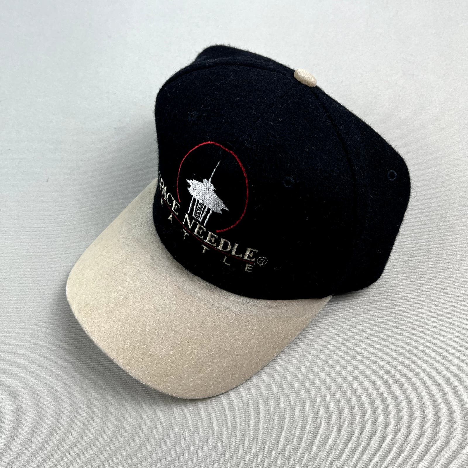 Vintage Vintage Space Needle Hat Cap Black Cream Seattle City 90s | Grailed