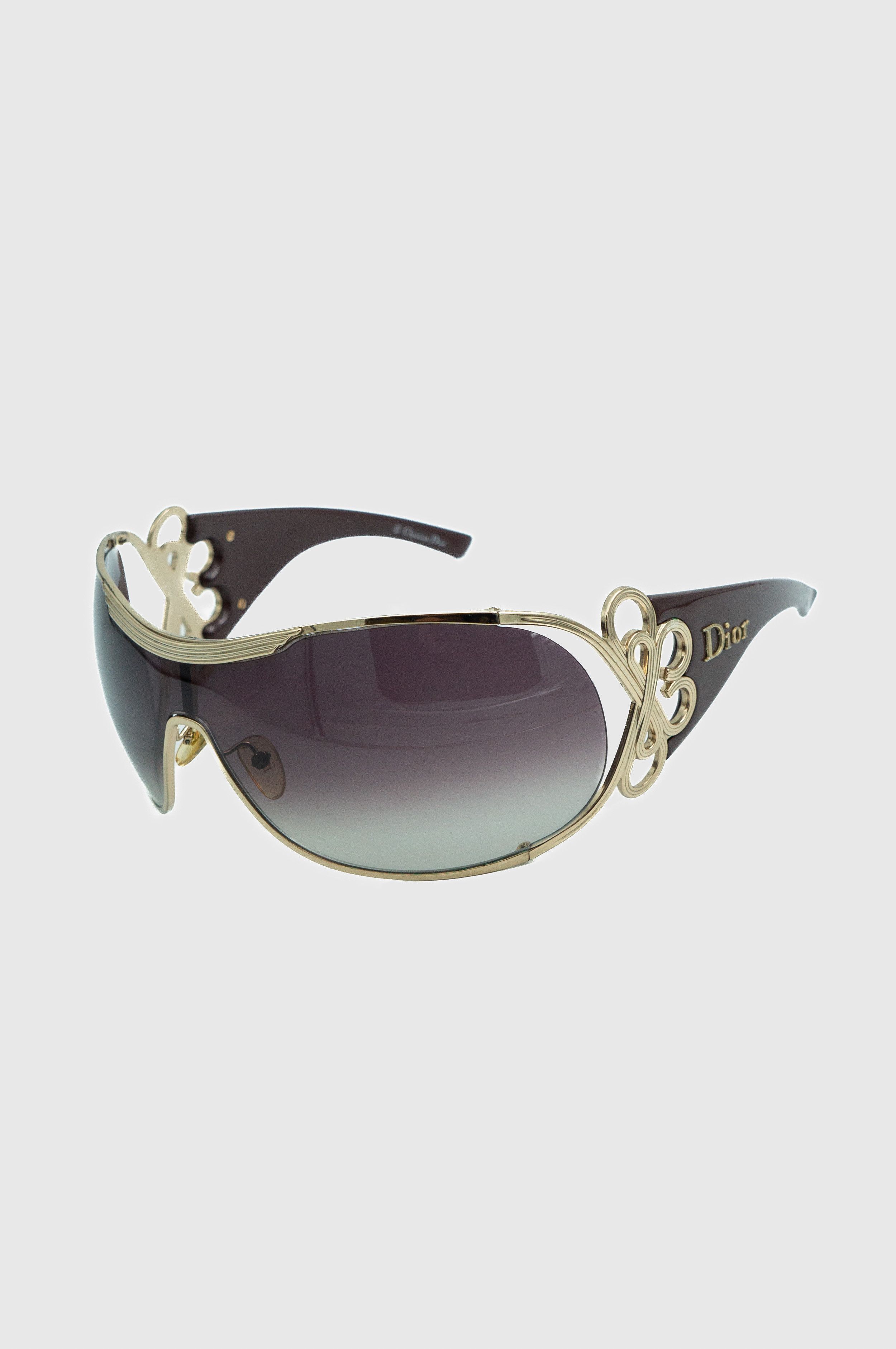 Dior Christian DIOR DIORI Shield Mask Brown Sunglasses Vintage | Grailed