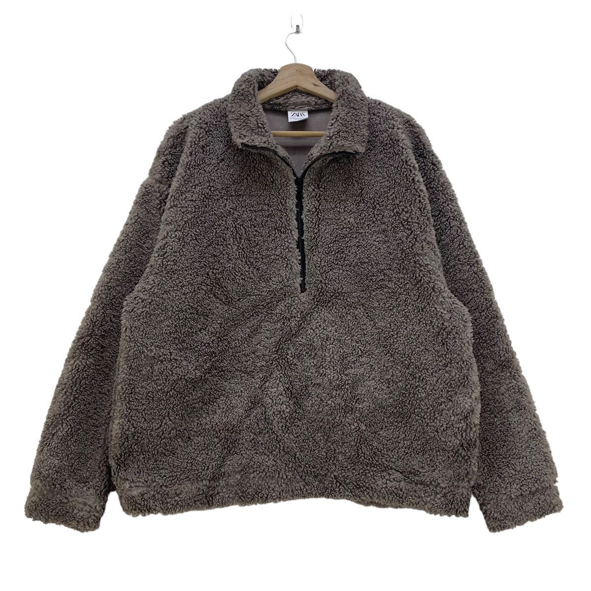Zara ⚡️Zara Deep Pile Half Zipper Jacket | Grailed