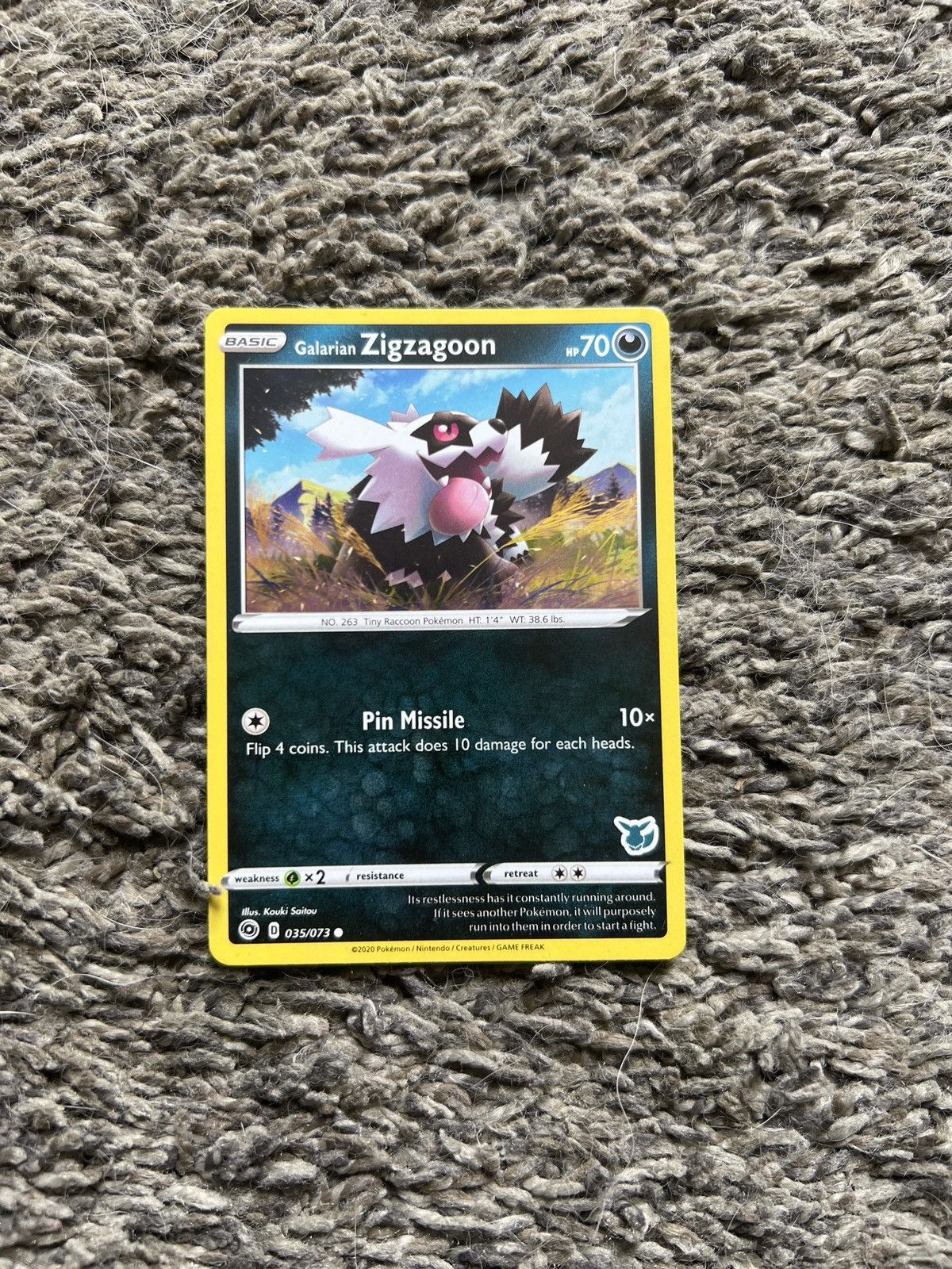 Pokemon 2020 Pokémon Galarian Zigzagoon Basic Card | Grailed